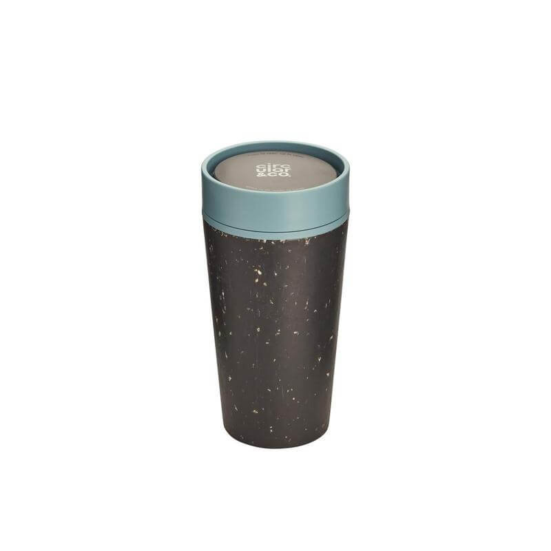 Circular Cup 12oz Black & Faraway Blue - ceramic - www.thefabstores.com