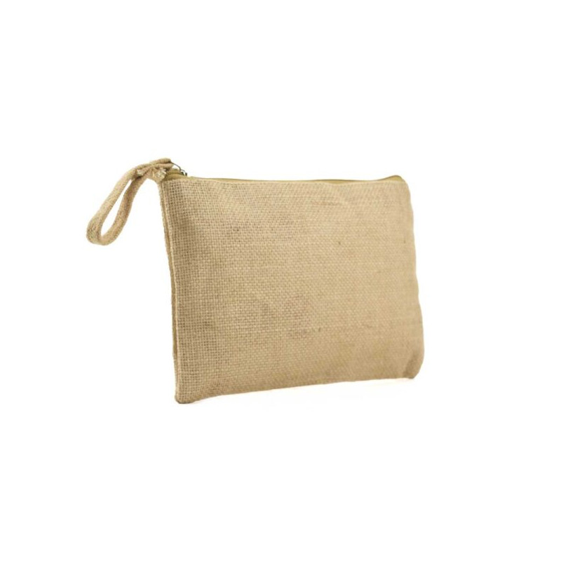 Natural Jute Zipper Pouch - www.thefabstores.com