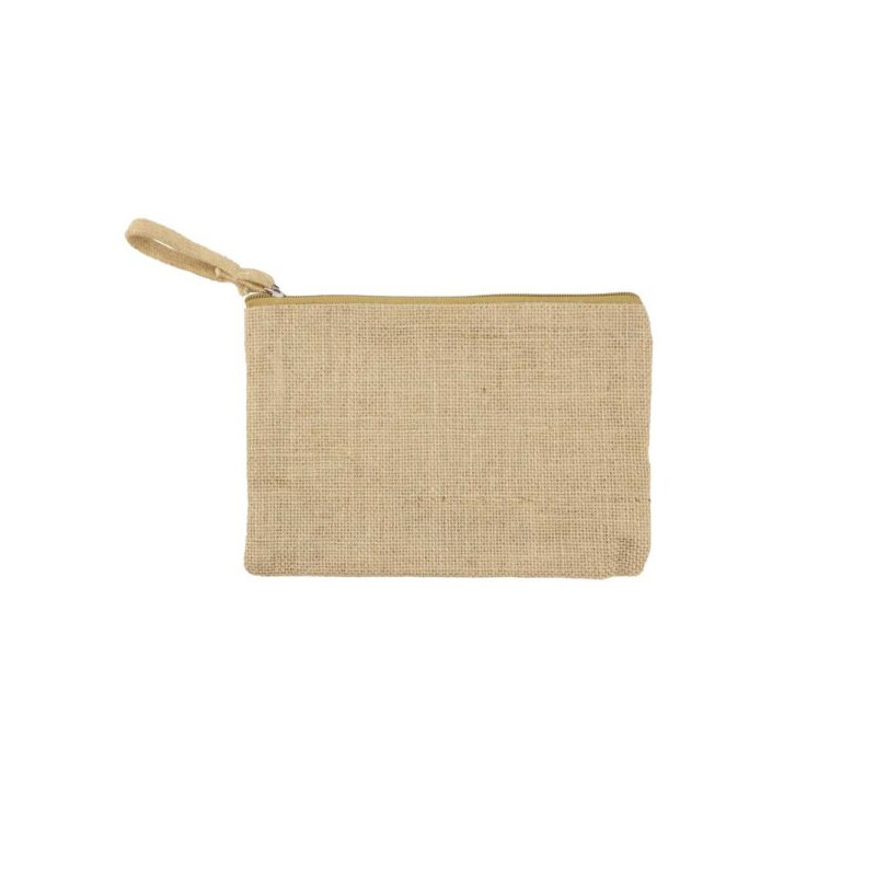 Natural Jute Zipper Pouch - www.thefabstores.com