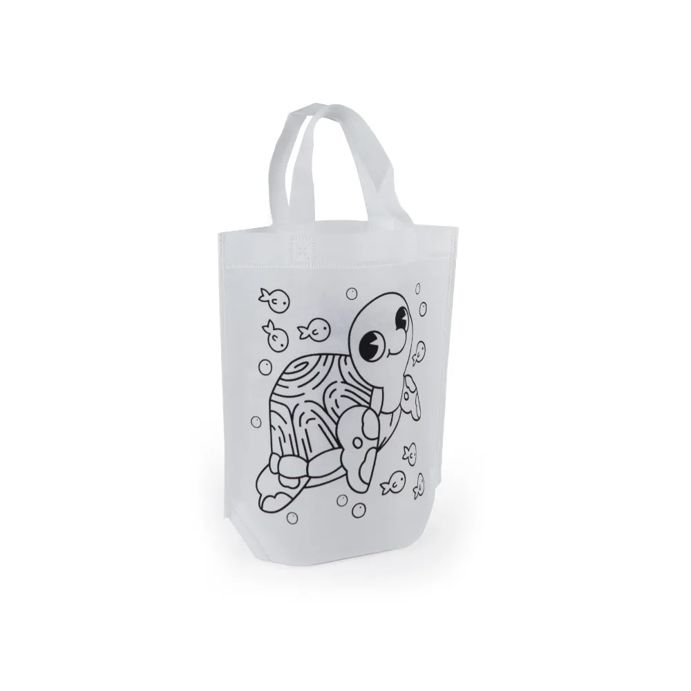 Mini Non-woven Bags 100GSM, 4Color Markers & Imprinted Turtle Outline - www.thefabstores.com